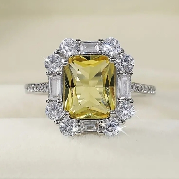 unbranded | Jewelry | New Princess Square Cut Citrine Vice Stone Women ...